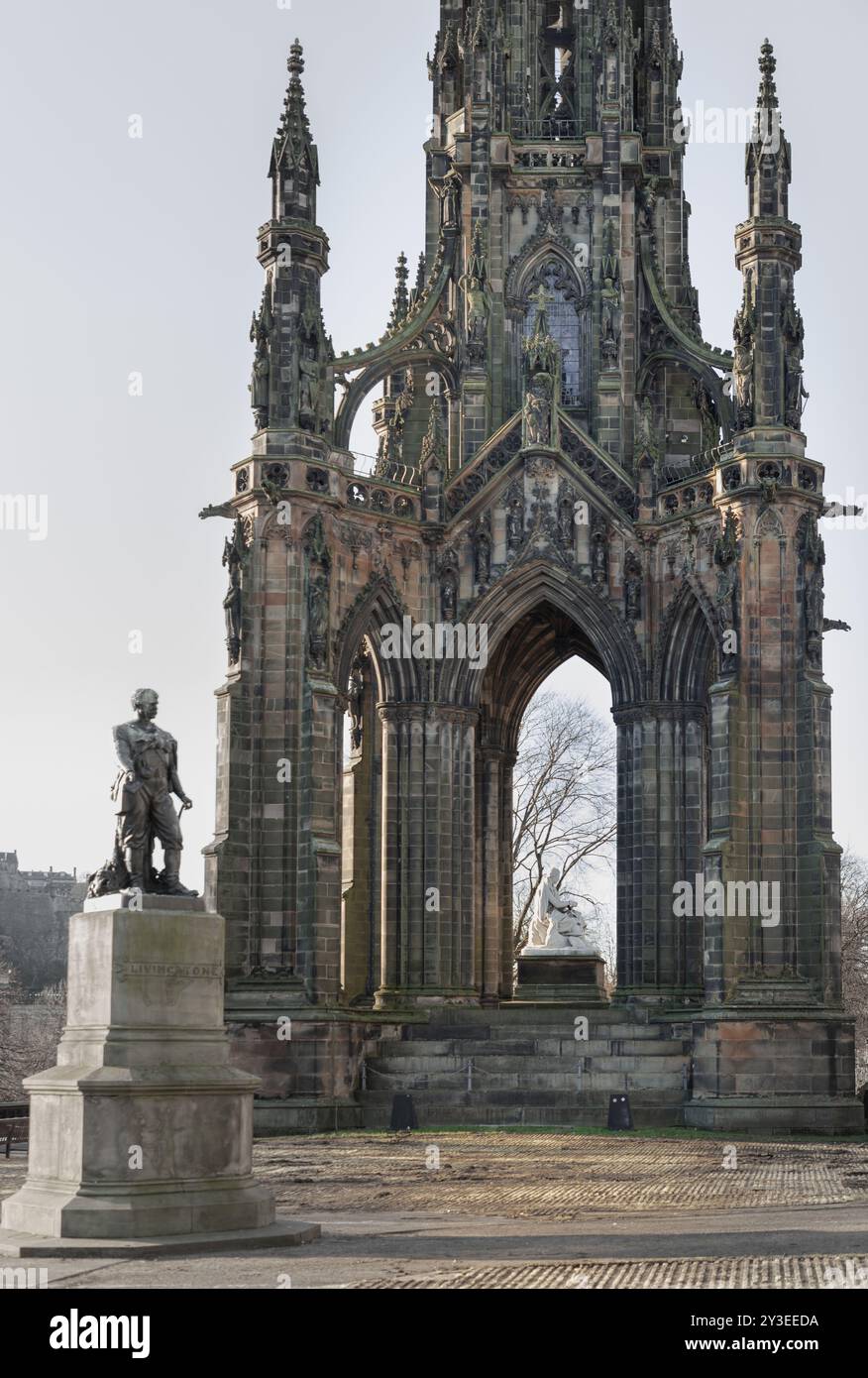 Edinburgh, Scotland - Jan 16, 2024 - The statue of Explorer David ...