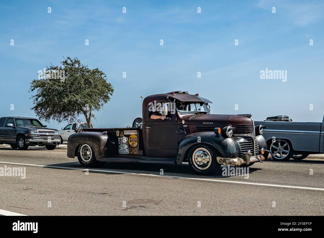 Gulfport, MS - October 04, 2023: Wide angle front corner view of a 1946 ...