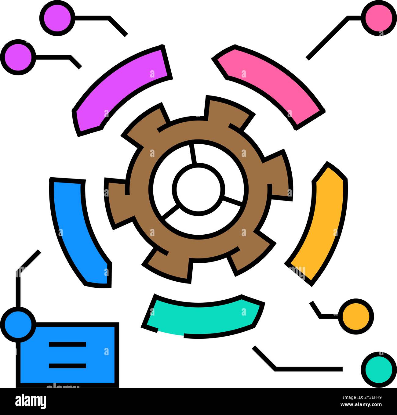 change management analyst icon color illustration Stock Vector Image ...