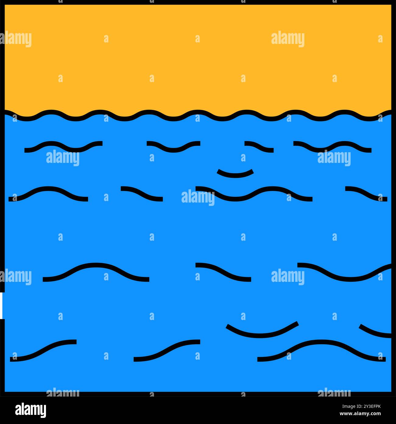 ocean waves tidal power icon color illustration Stock Vector Image ...