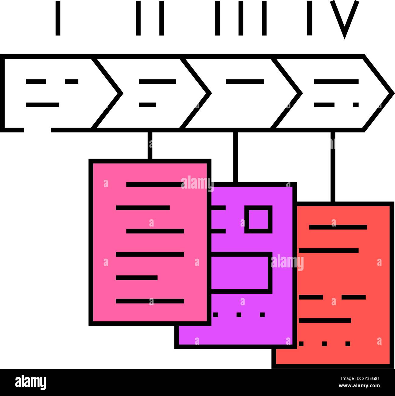 content organization technical writer icon color illustration Stock ...