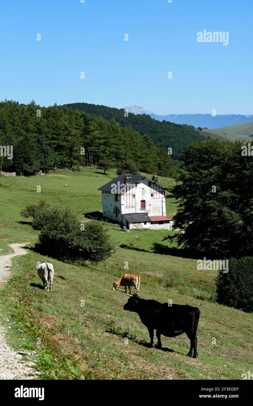 Different views of the coast and mountains of the French Basque country ...