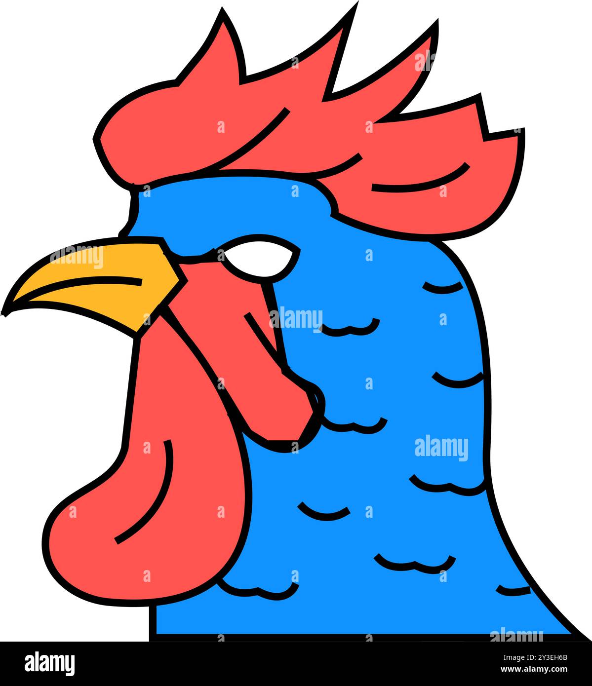 rooster animal icon color illustration Stock Vector Image & Art - Alamy