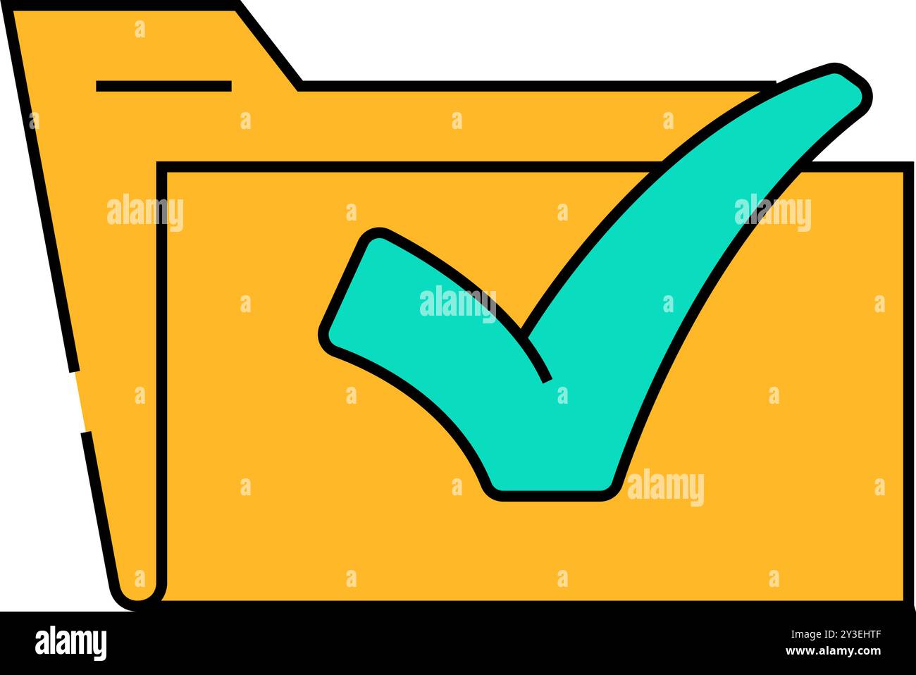 Folder check mark color Cut Out Stock Images & Pictures - Alamy