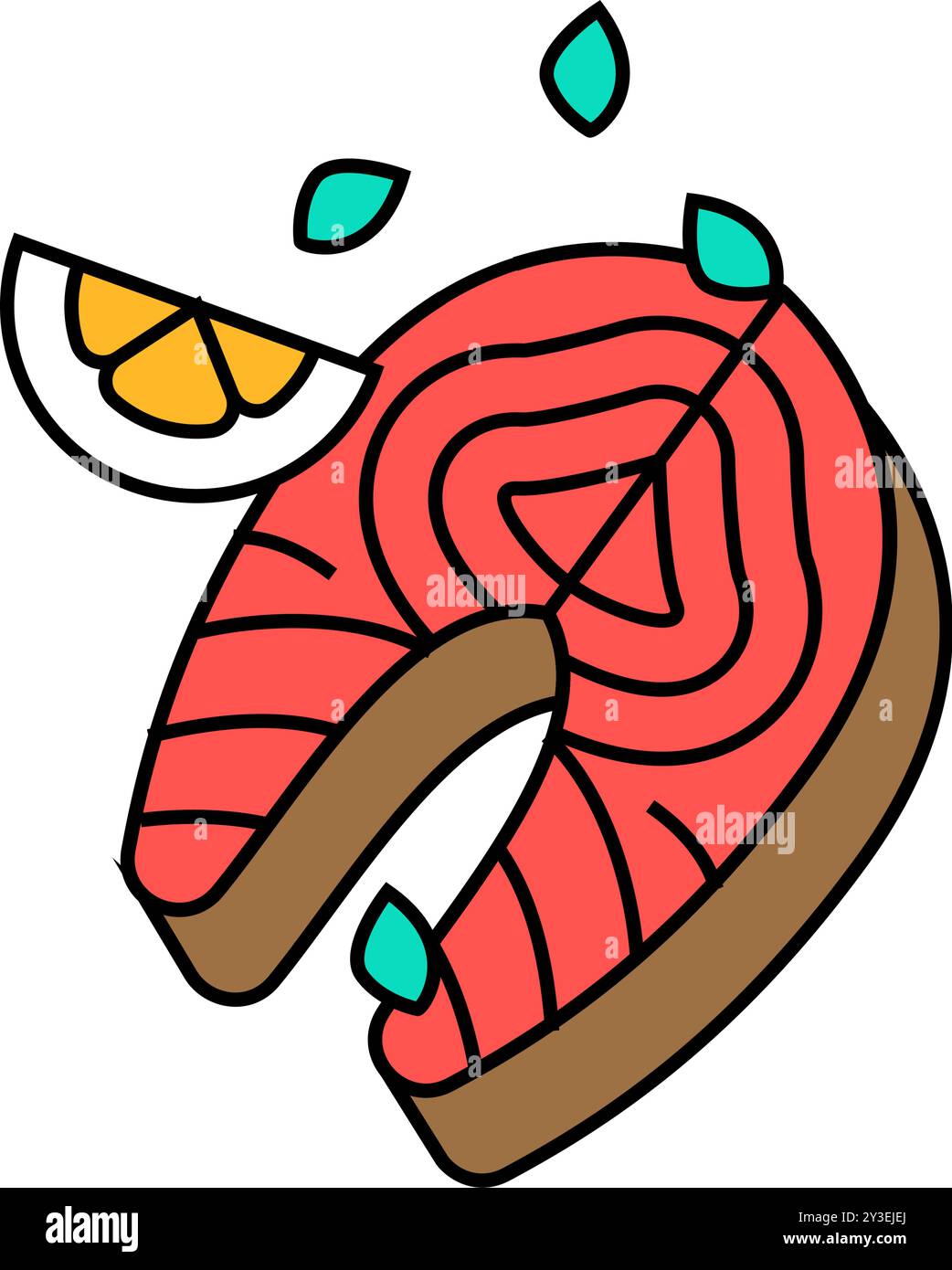 fried fish fast food icon color illustration Stock Vector Image & Art ...