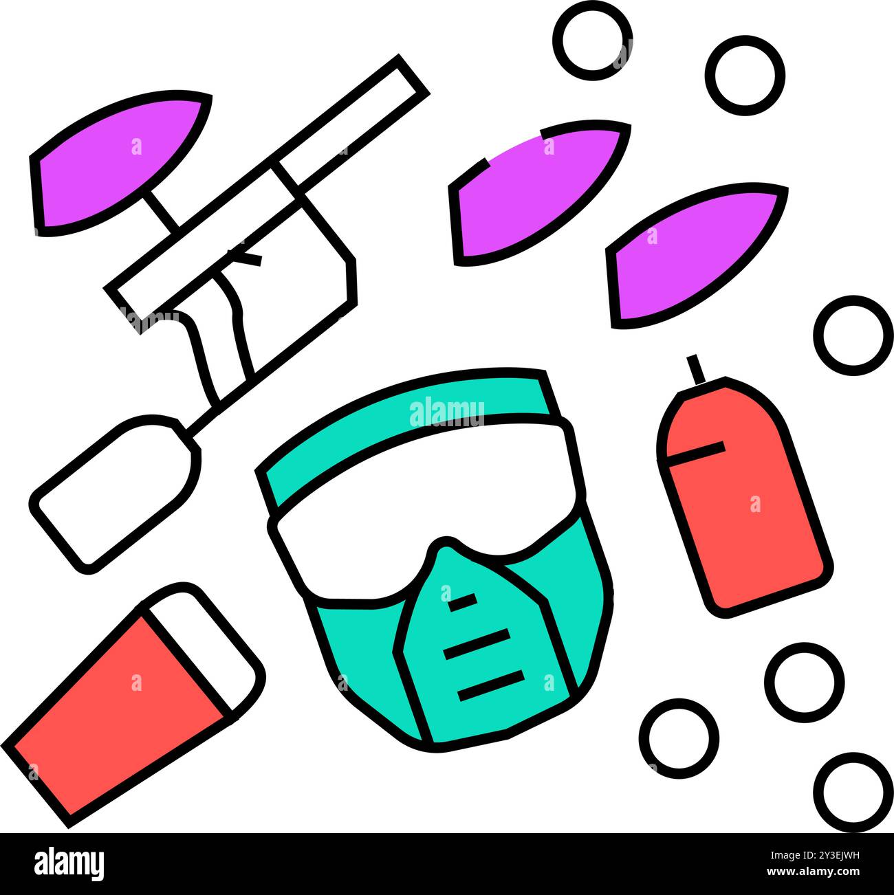 equipment paintball game icon color illustration Stock Vector Image ...