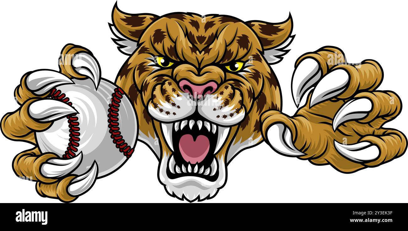 Jaguar Leopard Cheetah Panther Baseball Mascot Stock Vector Image & Art ...