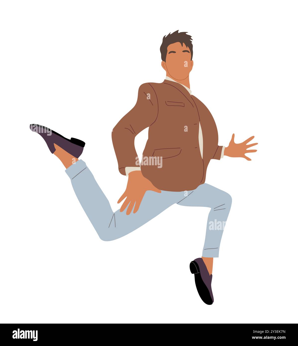 Young business man jumping for joy, celebrating Stock Vector Image ...