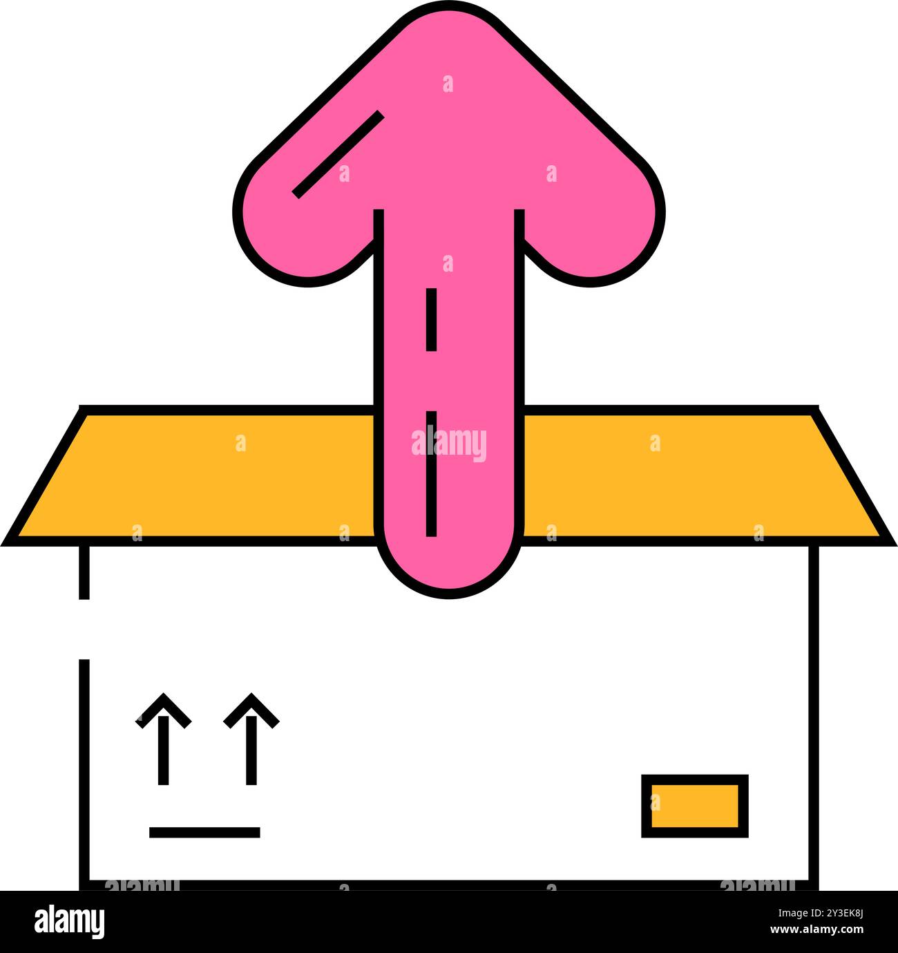 open box unpacking loading contents icon color illustration Stock ...