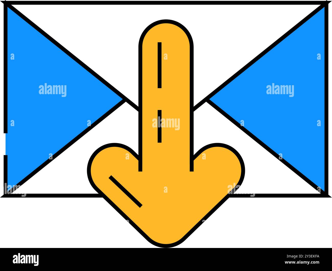 closed envelope downloada message icon color illustration Stock Vector ...