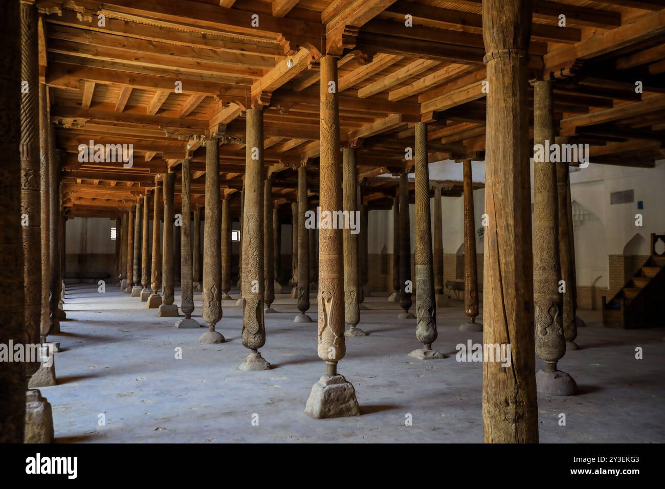 Uzbekistan, Khiva - May 10, 2019: Close up View to the Wooden Pattern ...