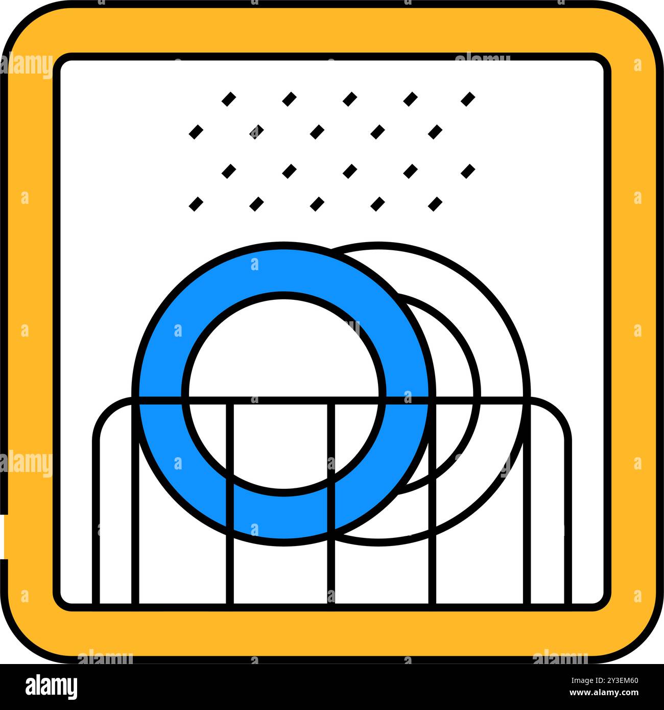 dishwasher safe product label warning icon color illustration Stock ...