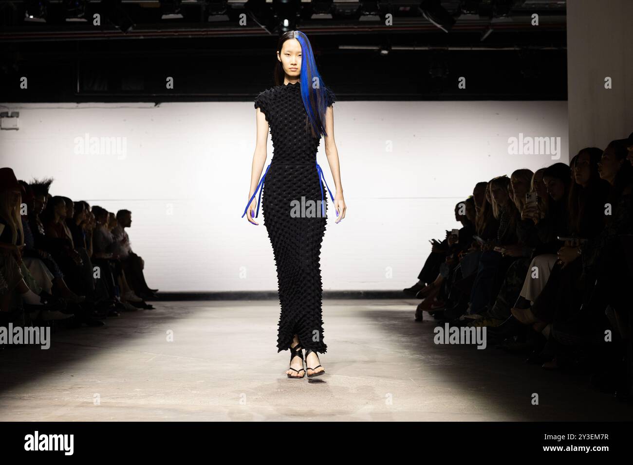 London, UK. Friday September 13, 2024. A model on the catwalk at the ...