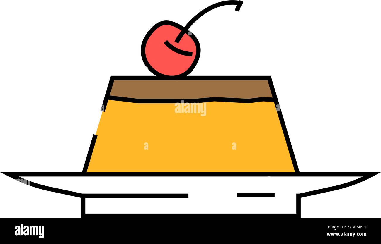 spanish flan spanish cuisine icon color illustration Stock Vector Image ...