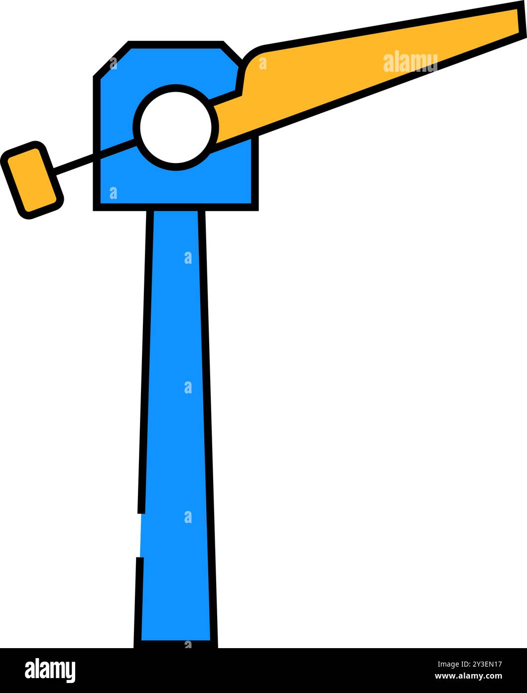 single wind turbine icon color illustration Stock Vector Image & Art ...