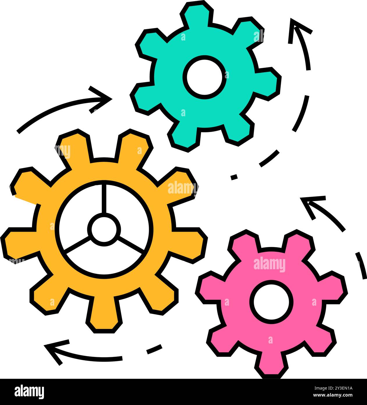 moving gears progress icon color illustration Stock Vector Image & Art ...