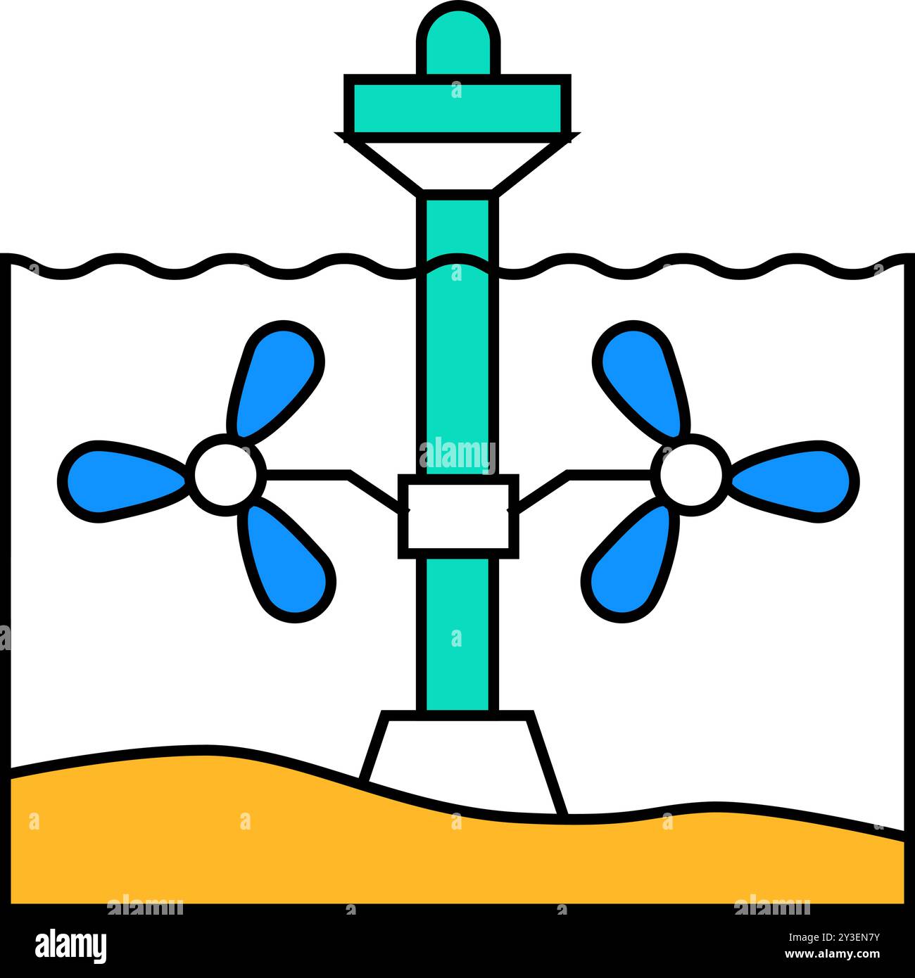 range systems barrages tidal icon color illustration Stock Vector Image ...