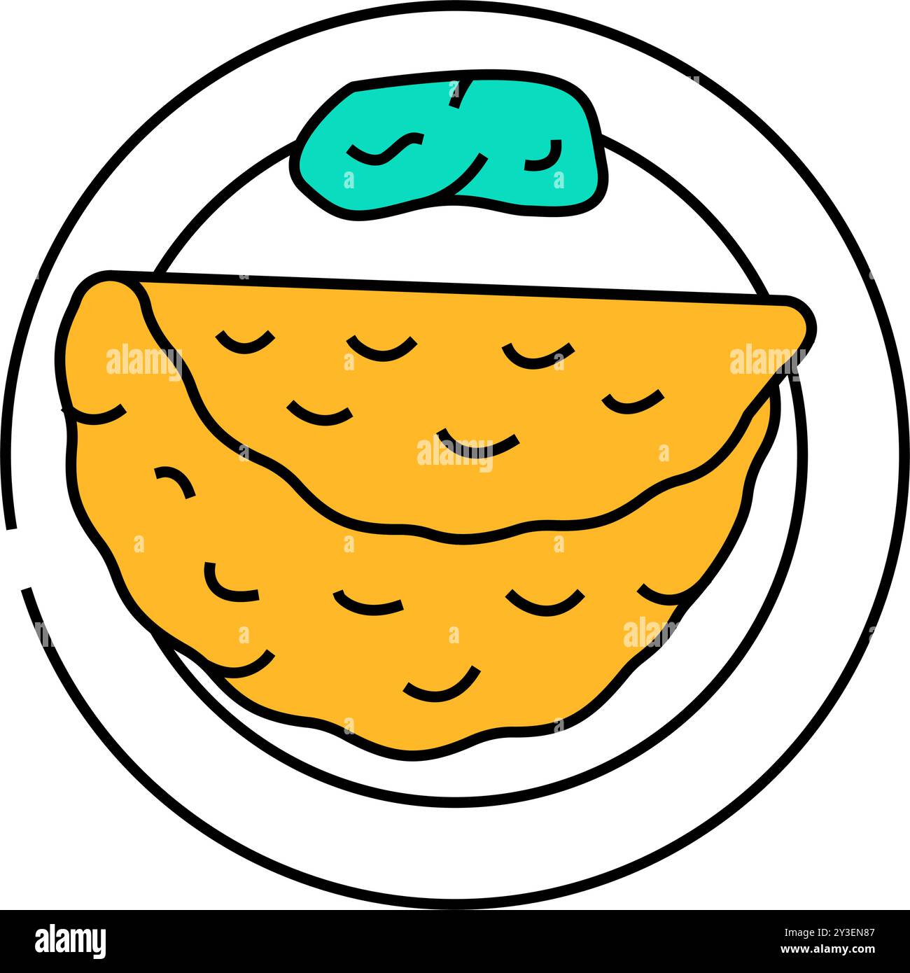 roti bread indian cuisine icon color illustration Stock Vector Image ...