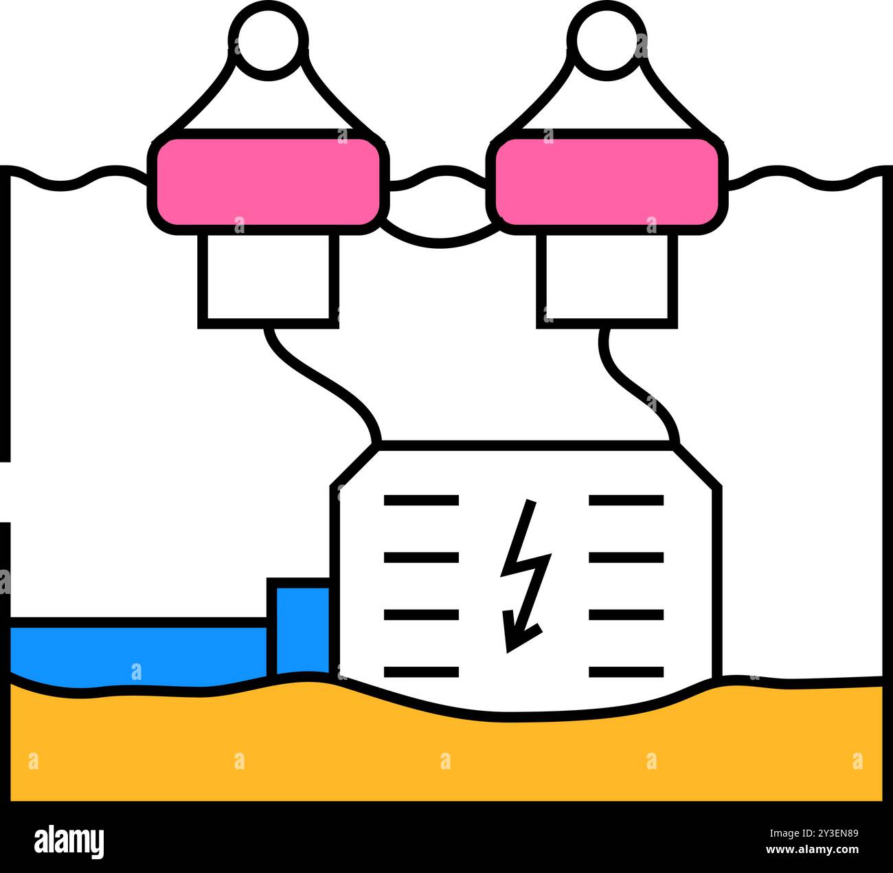 wave energy converter tidal icon color illustration Stock Vector Image ...