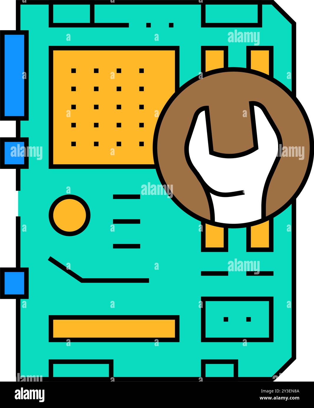 motherboard repair computer icon color illustration Stock Vector Image ...
