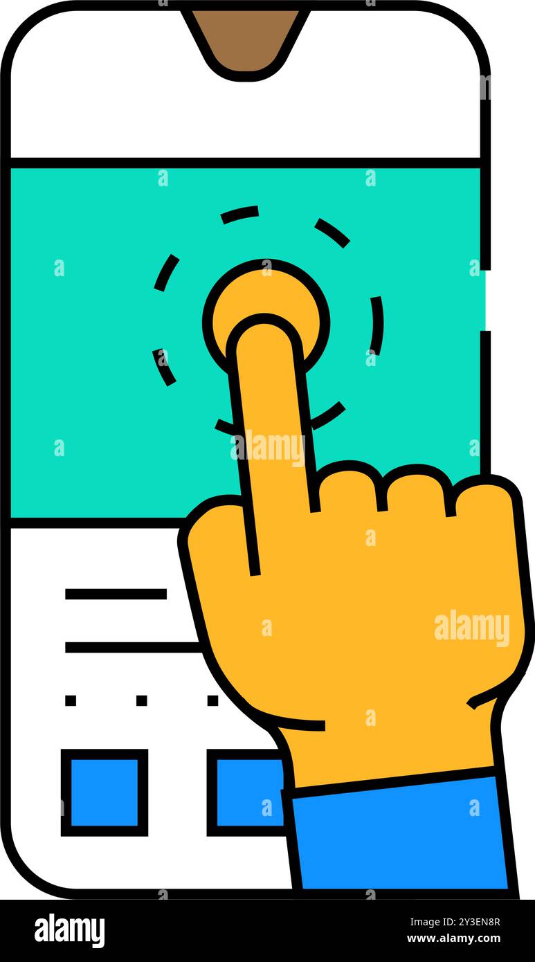 user testing ux ui design icon color illustration Stock Vector Image ...