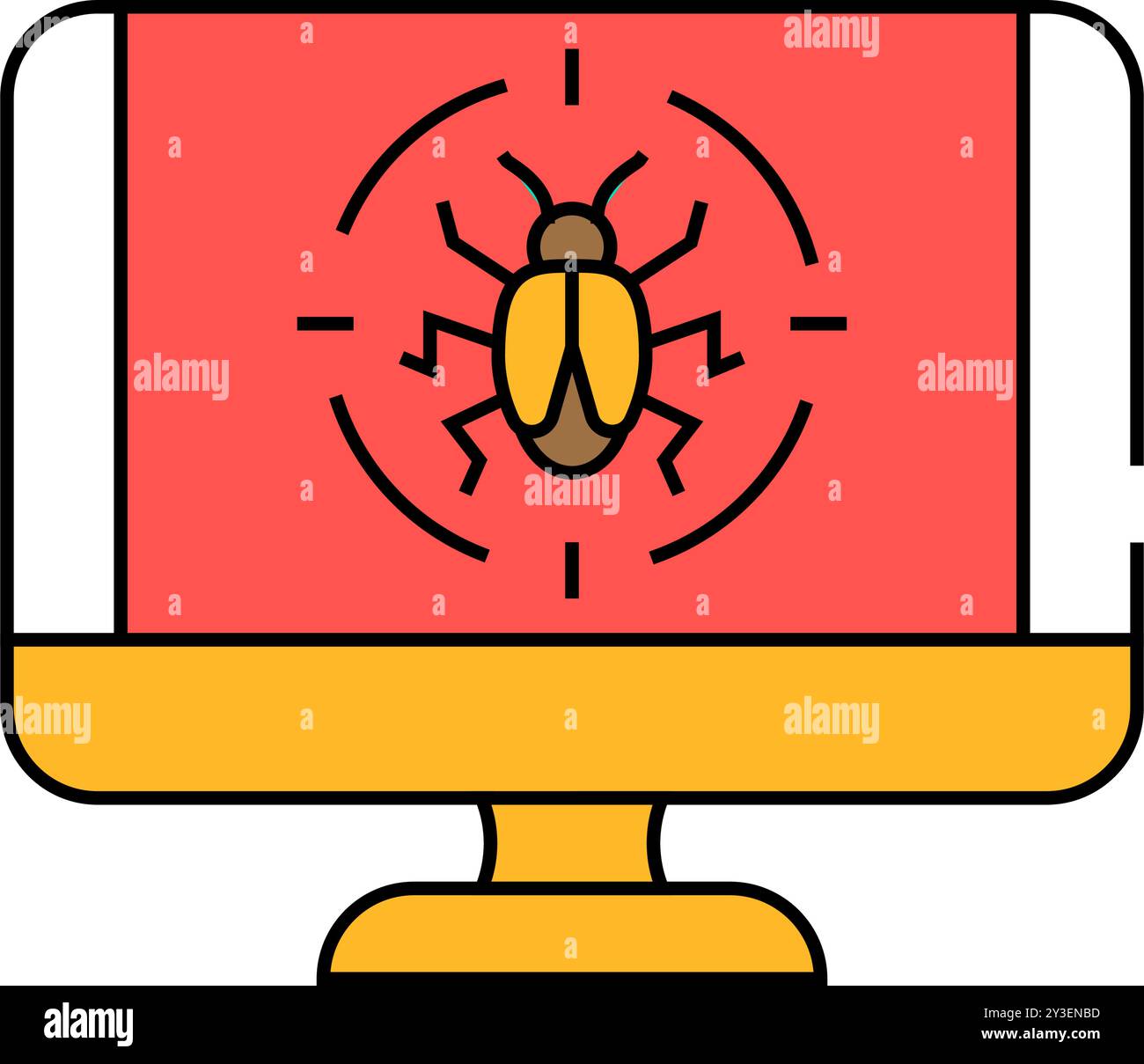 virus removal repair computer icon color illustration Stock Vector ...