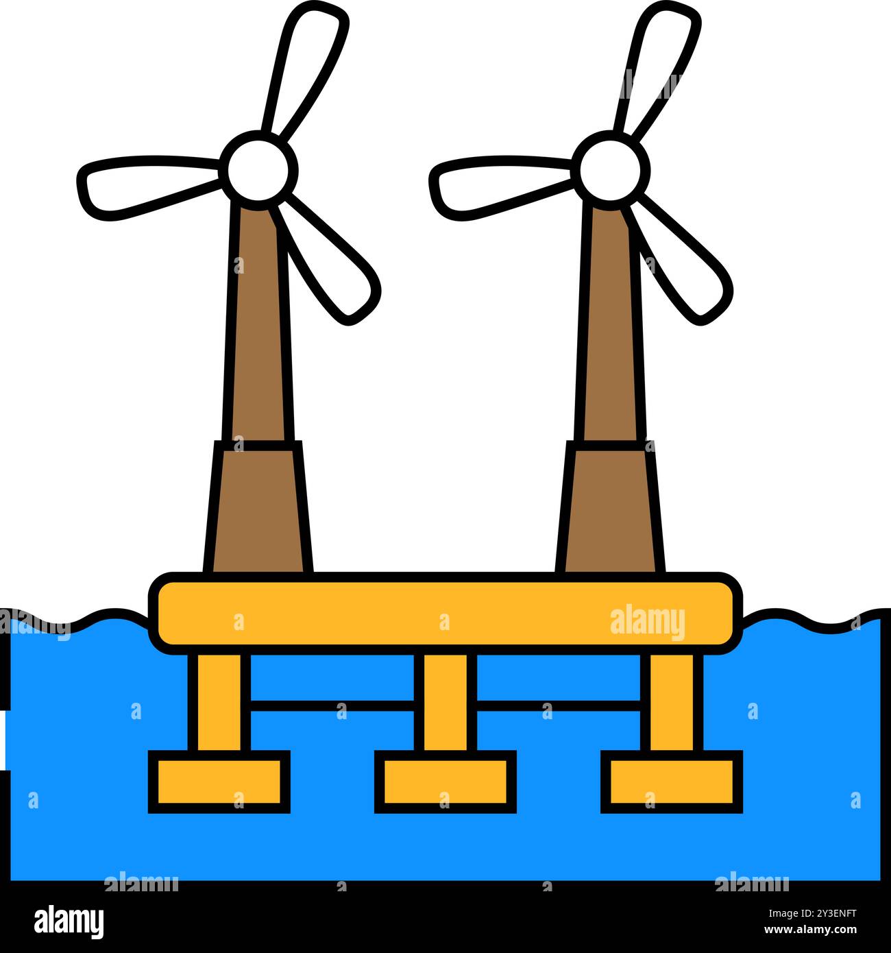 floating wave platform icon color illustration Stock Vector Image & Art ...