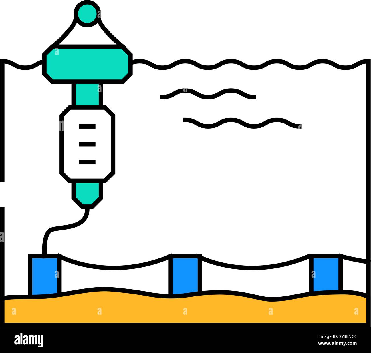 floating platform tidal power icon color illustration Stock Vector ...