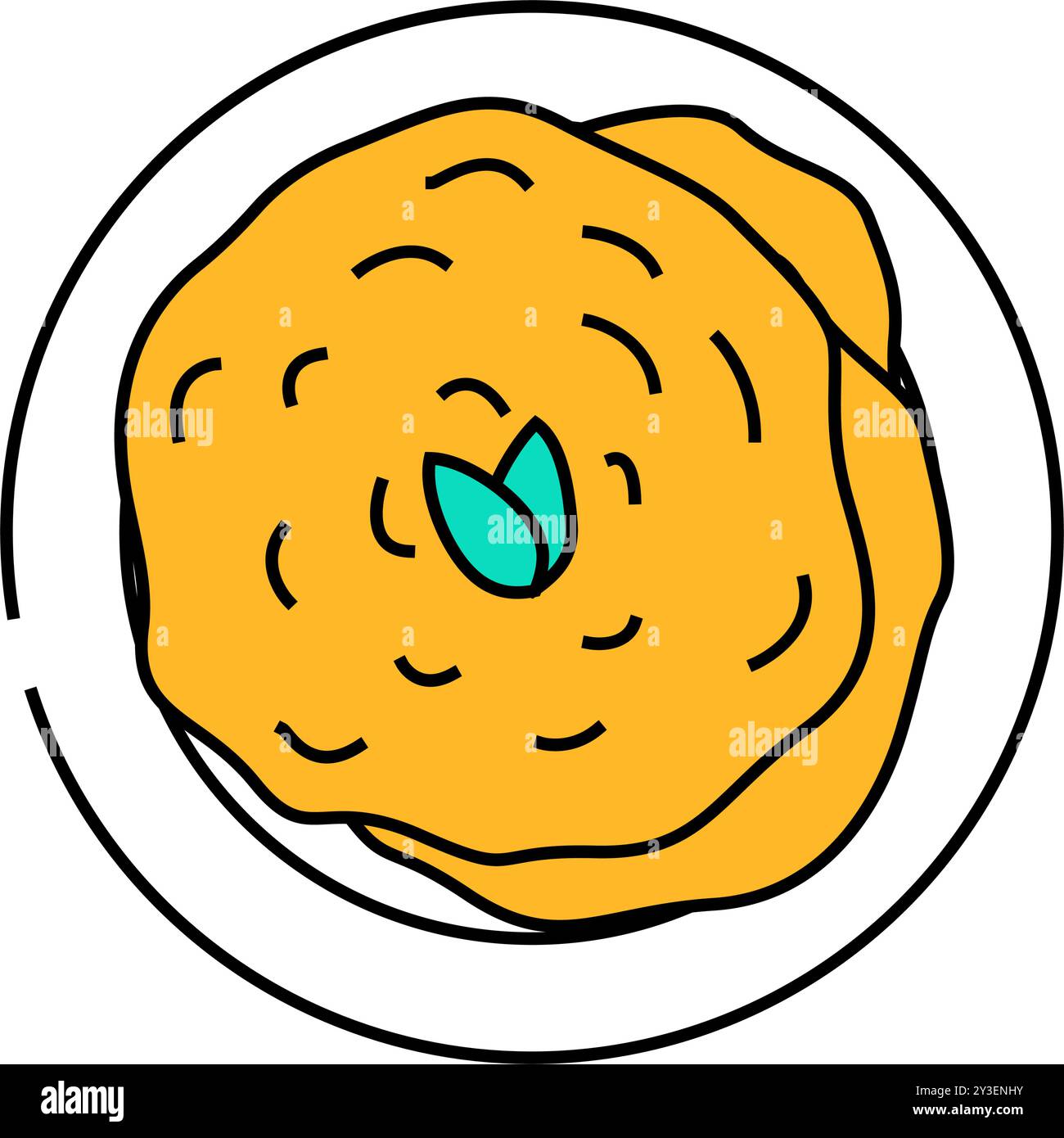aloo paratha indian cuisine icon color illustration Stock Vector Image ...