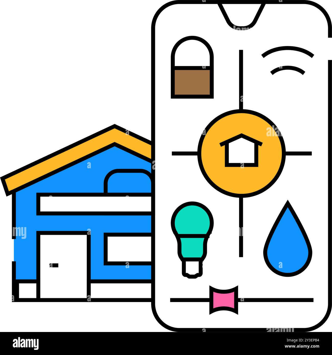 home automation efficient icon color illustration Stock Vector Image ...