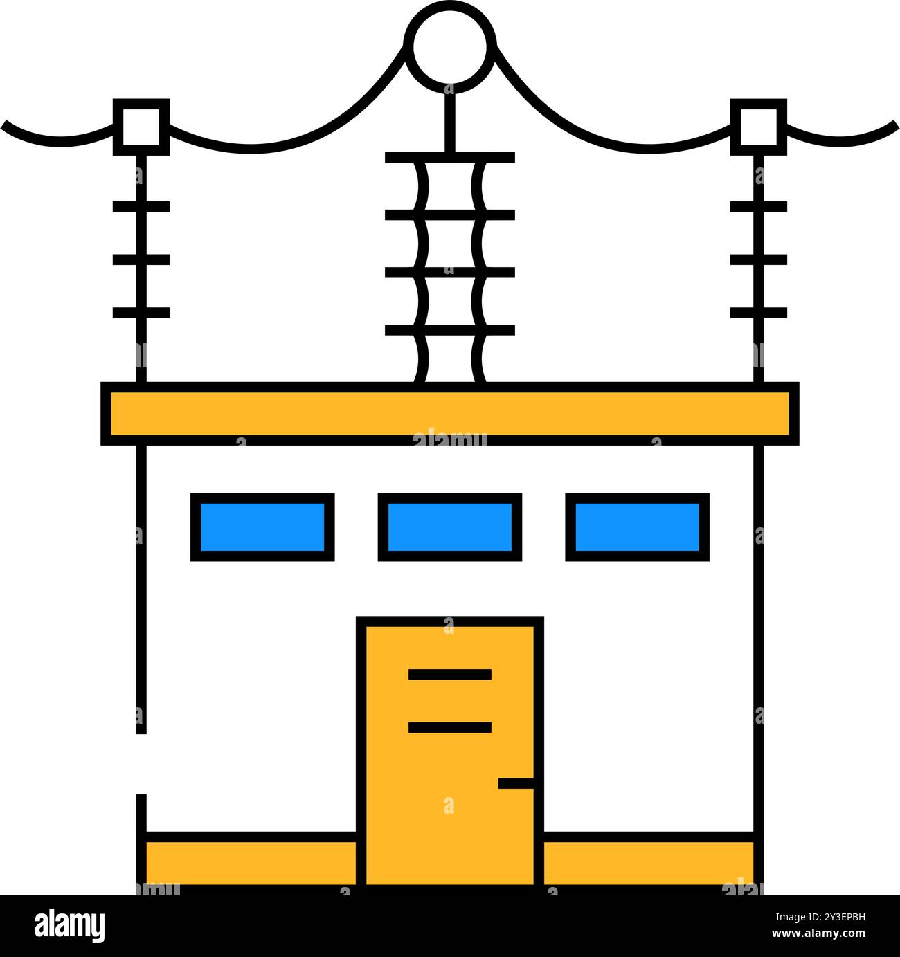 substation electric icon color illustration Stock Vector Image & Art ...