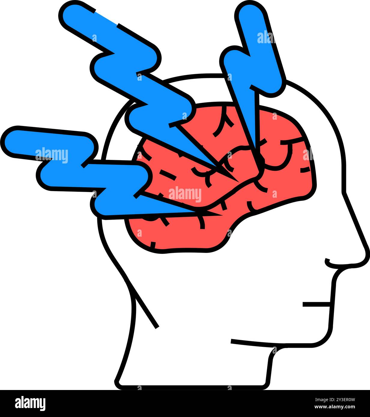 neurological disorders neuroscience neurology icon color illustration ...