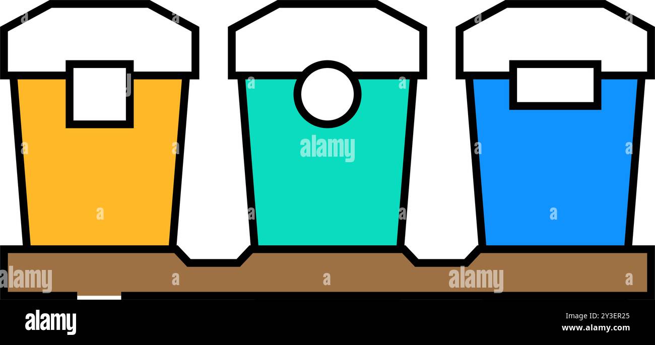 segregation waste sorting icon color illustration Stock Vector Image ...