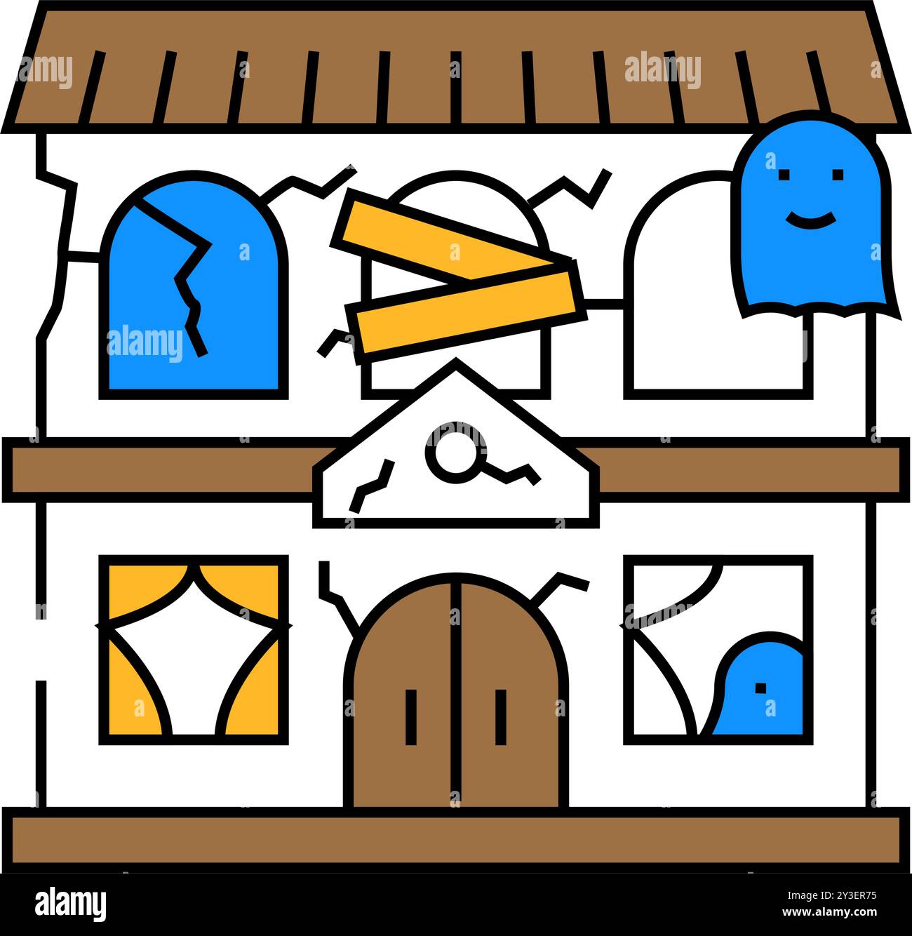 Haunted house autumn color Stock Vector Images - Alamy