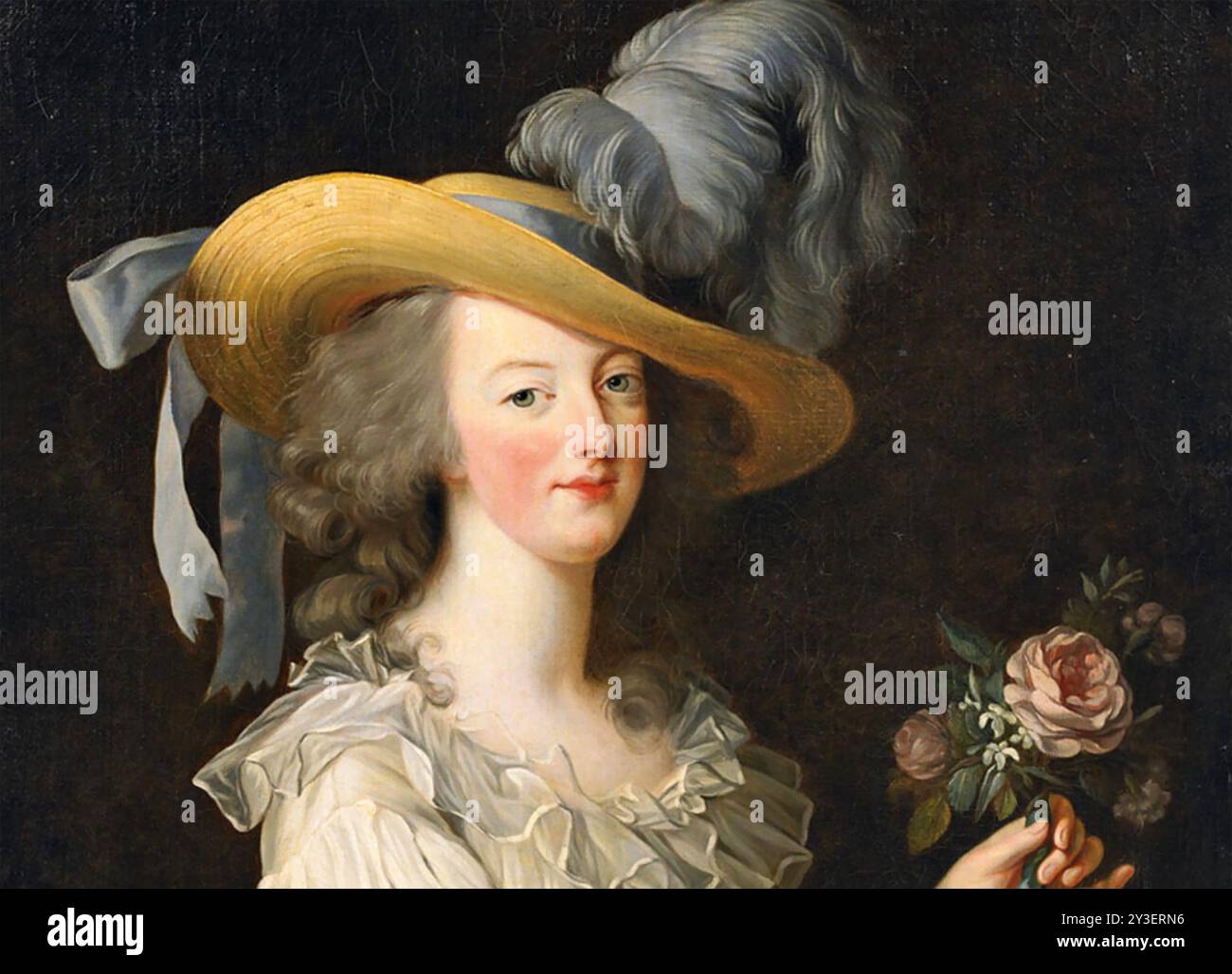 MARIE ANTOINETTE (1755-1793) as wife of Louis XVI detail of painting by ...