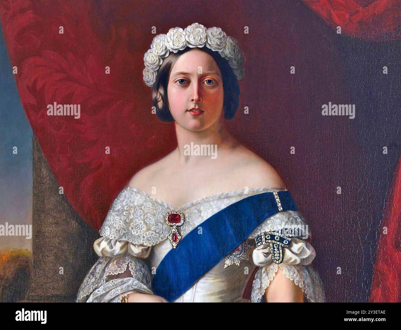 QUEEN VICTORIA (1819-1901) detail of 1845 painting by Alexander ...