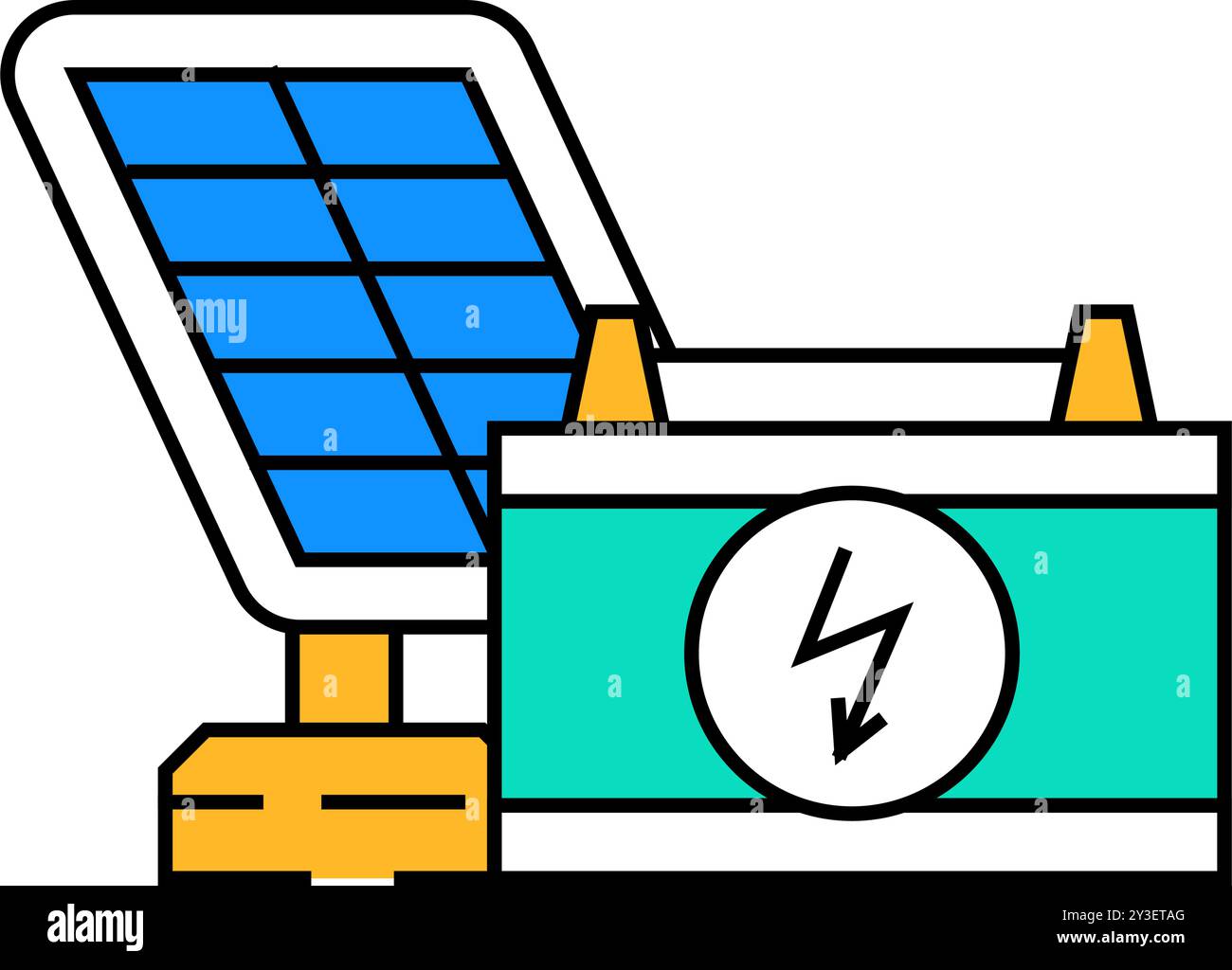 battery solar panel icon color illustration Stock Vector Image & Art ...