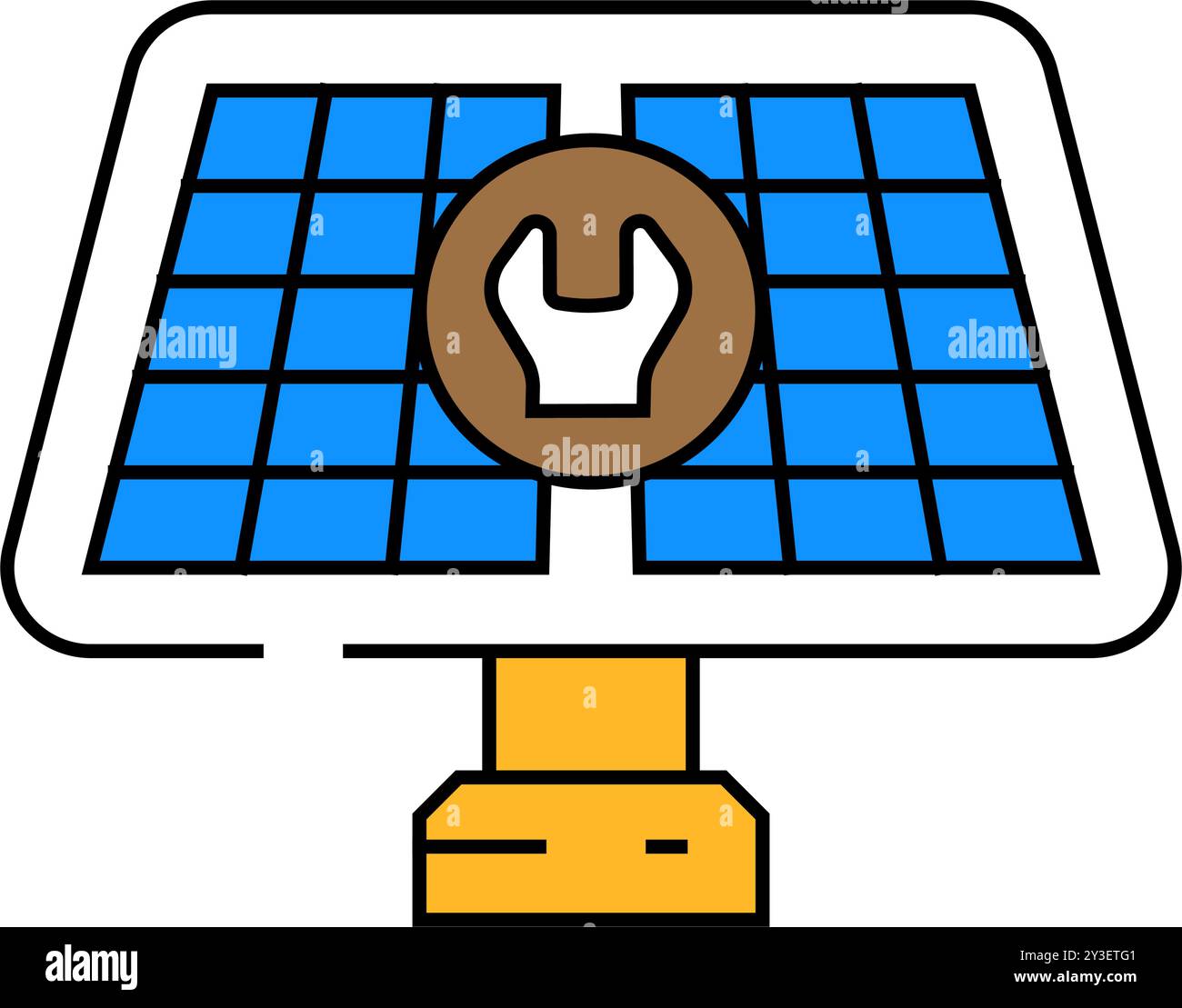 maintenance solar panel icon color illustration Stock Vector Image ...