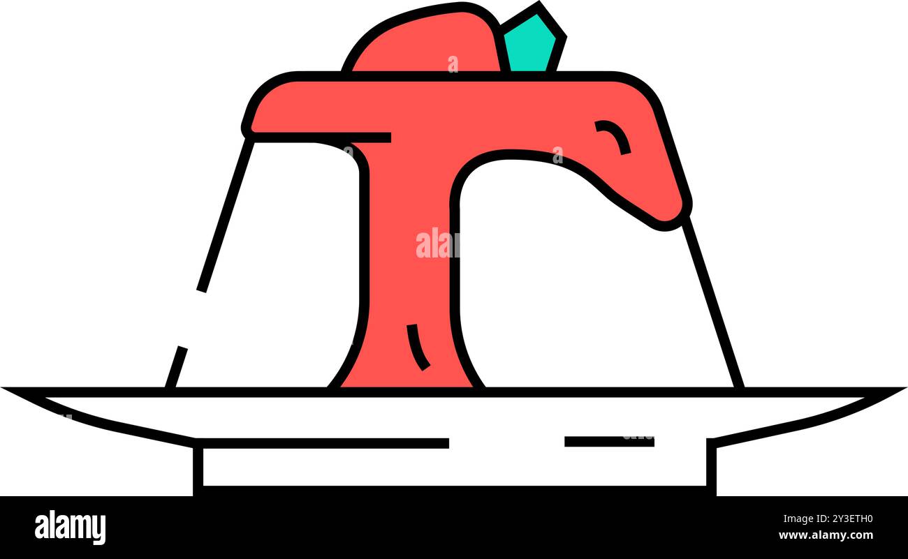 panna cotta italian cuisine icon color illustration Stock Vector Image ...