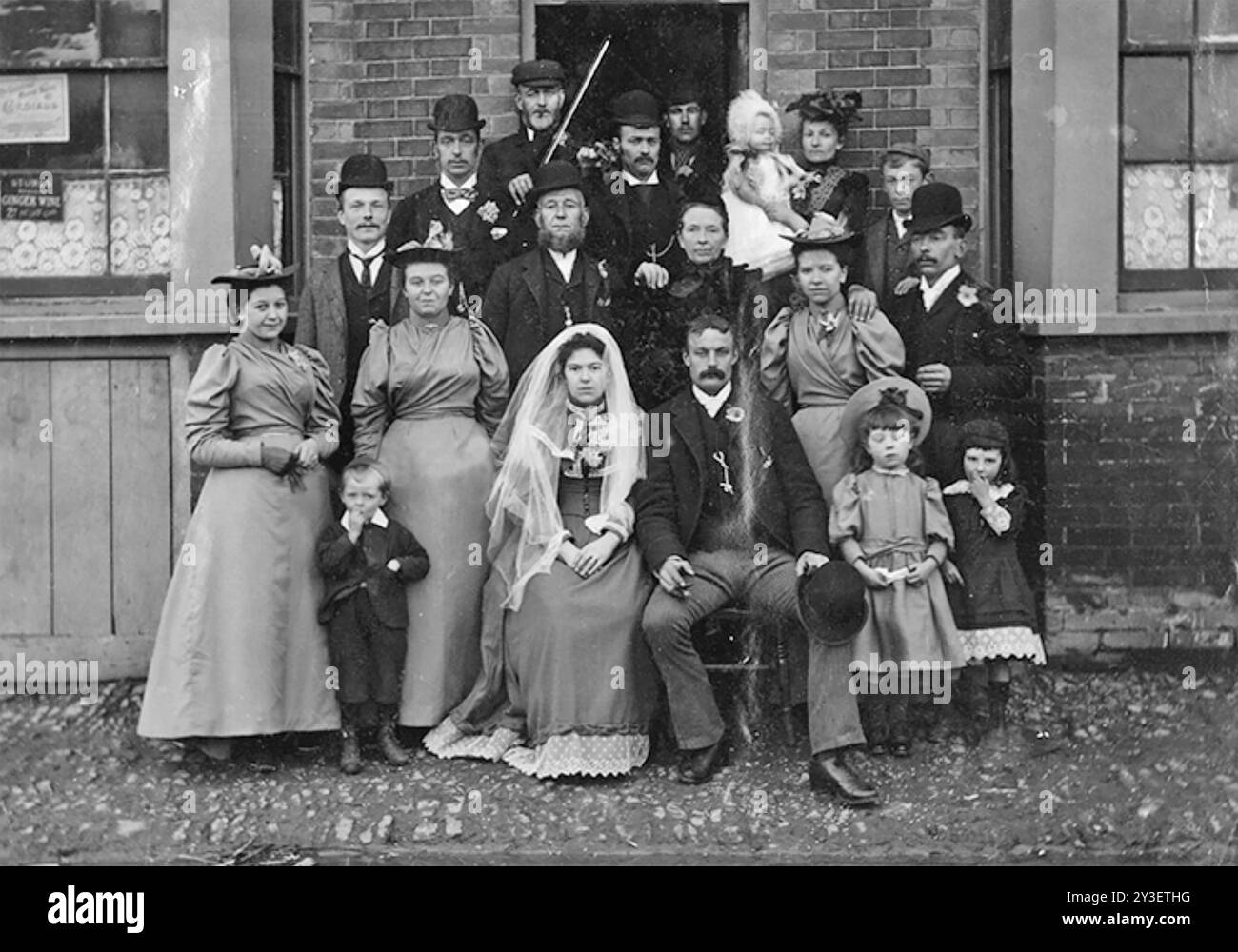 VICTORIAN WEDDING GROUP complete with fiddler outside the Gladstone ...