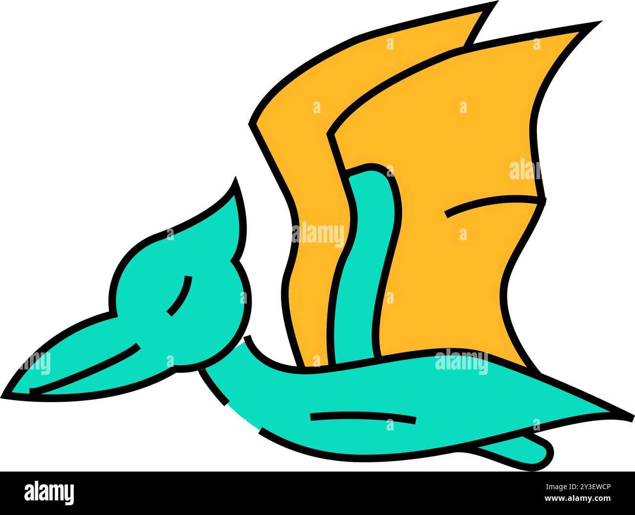 pterodactyl dinosaur animal icon color illustration Stock Vector Image ...