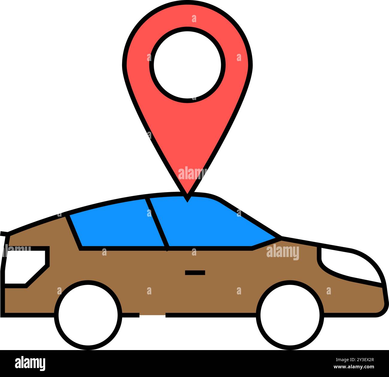 car map location icon color illustration Stock Vector Image & Art - Alamy