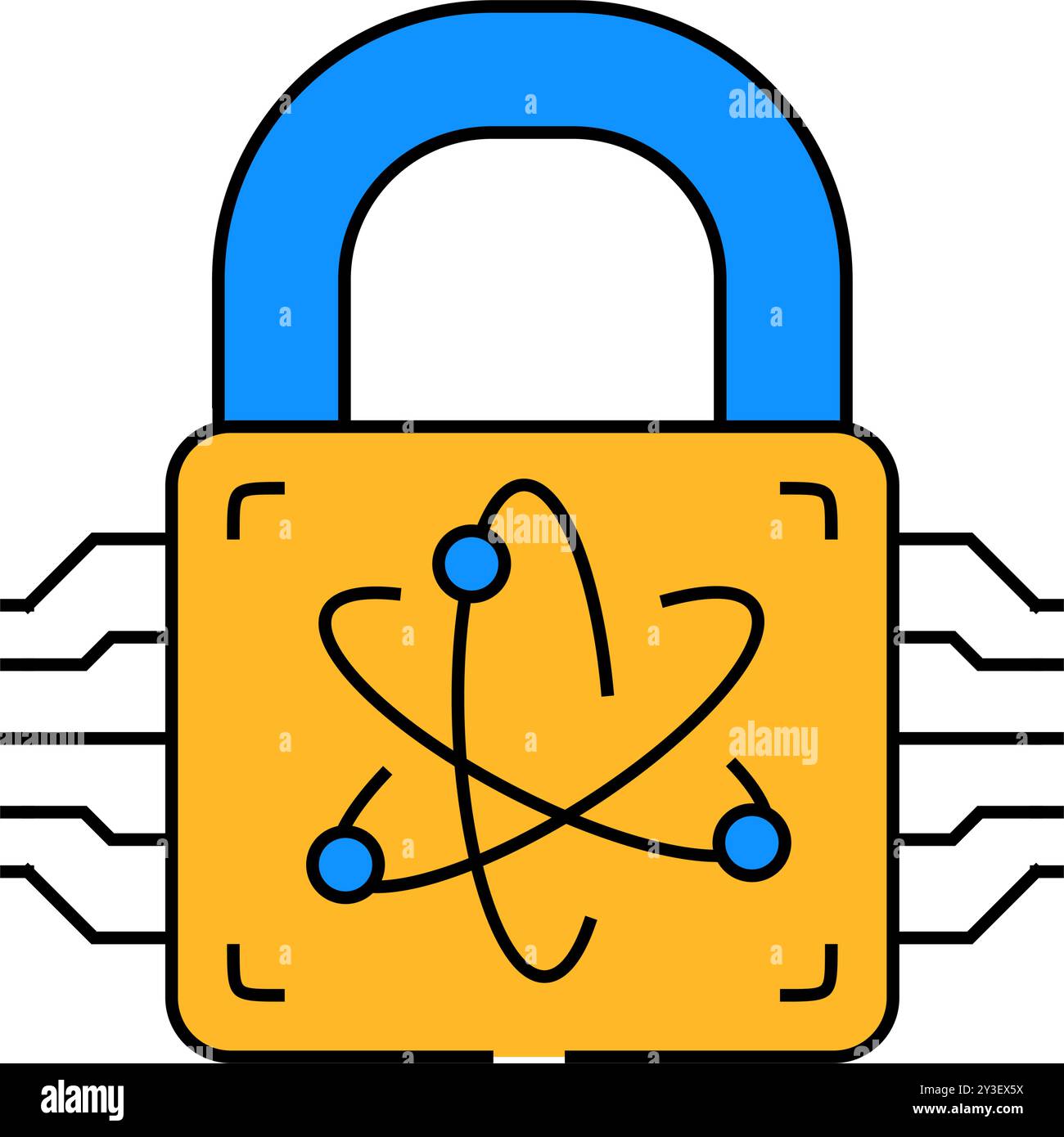 cryptography quantum technology icon color illustration Stock Vector ...