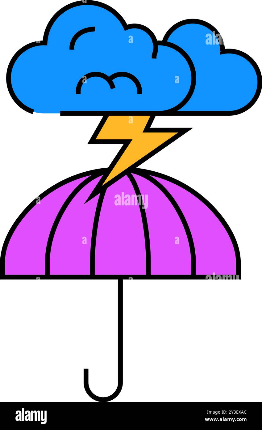 storm resistant label product caution icon color illustration Stock ...