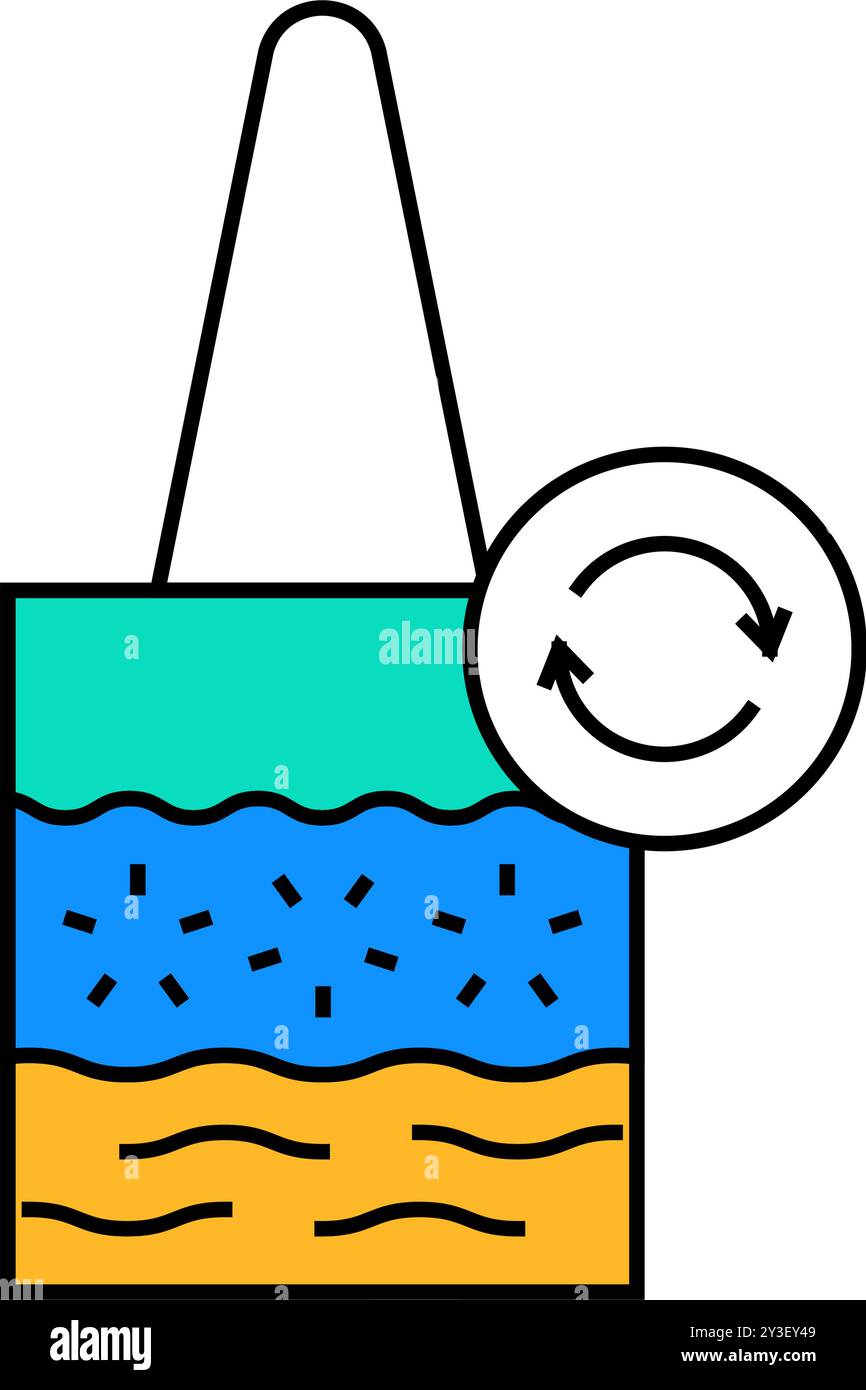 repurposed textiles sustainable fashion icon color illustration Stock ...