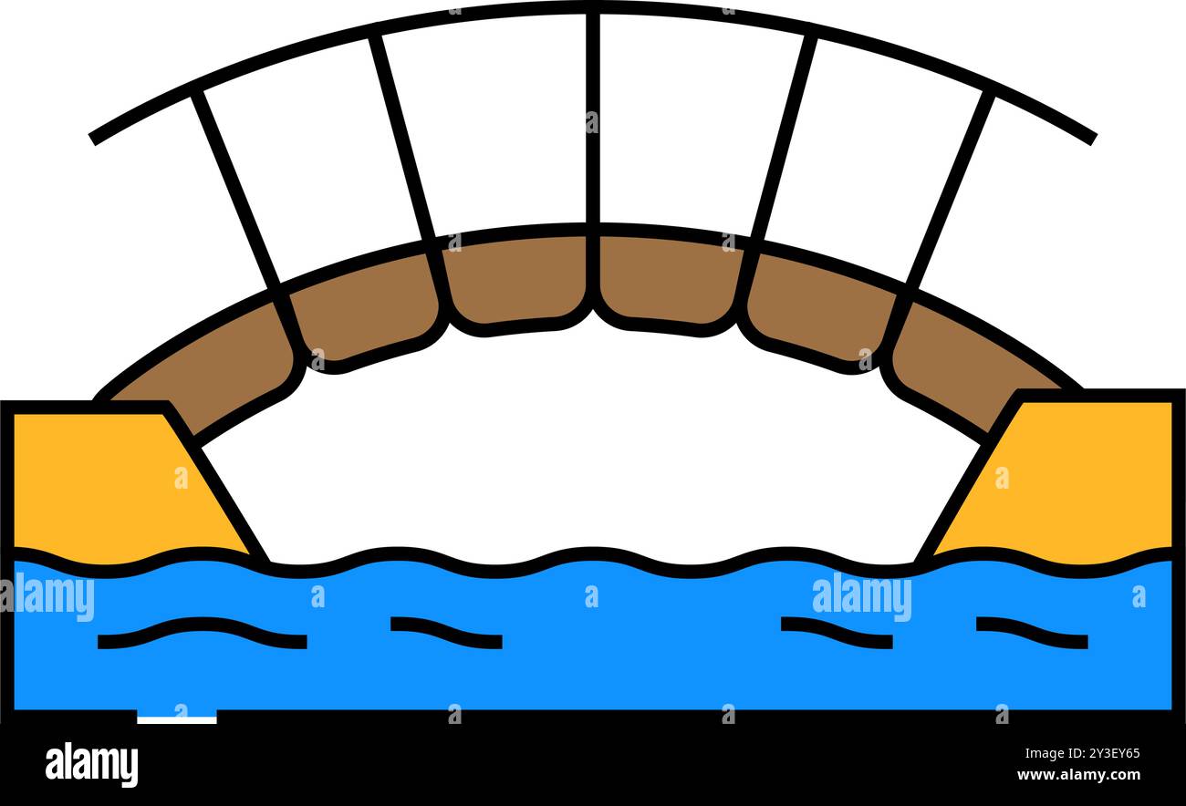 wooden bridge icon color illustration Stock Vector Image & Art - Alamy