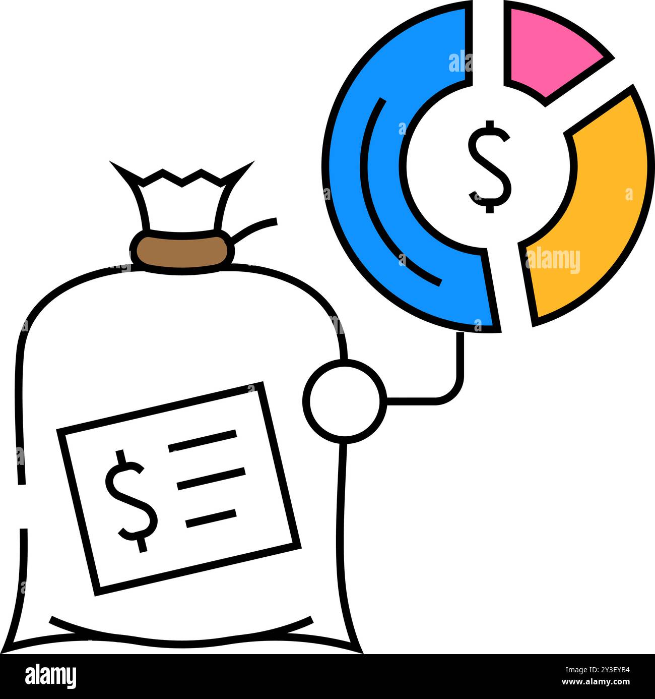 asset allocation financial advisor icon color illustration Stock Vector ...