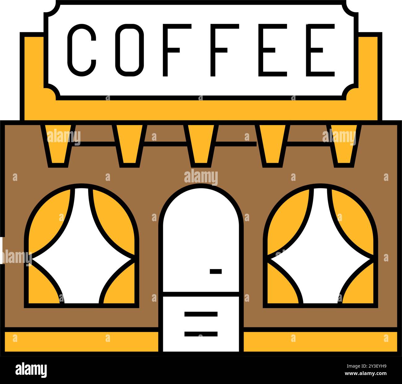 coffeehouse street cafe icon color illustration Stock Vector Image ...