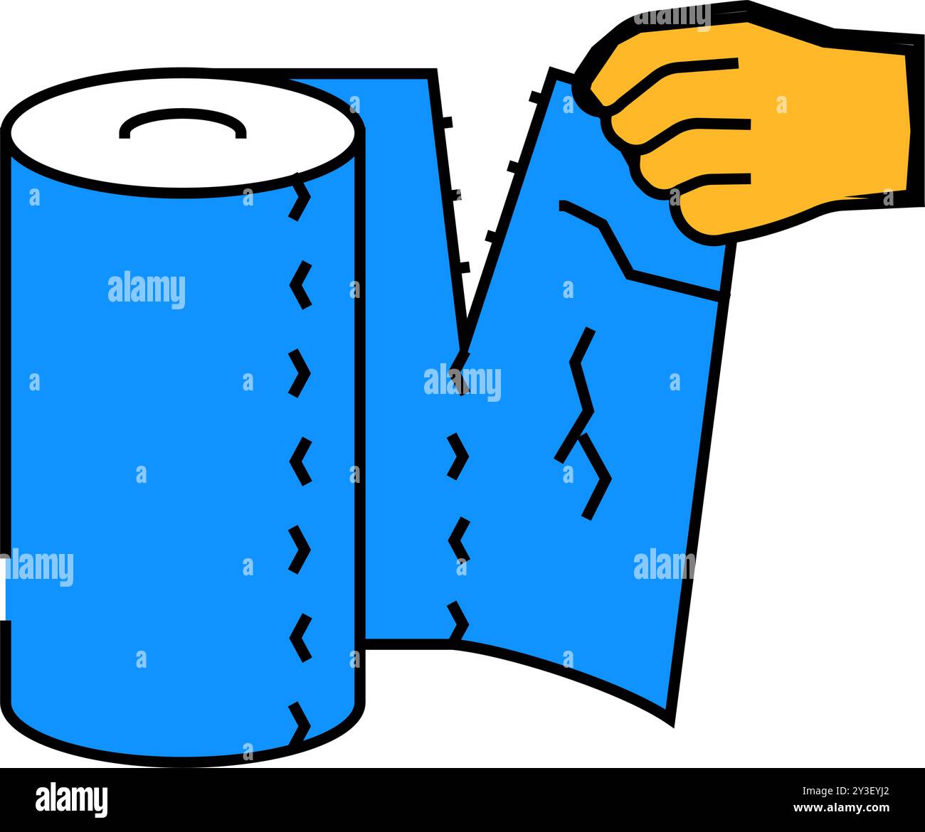 hand tearing paper towel icon color illustration Stock Vector Image ...