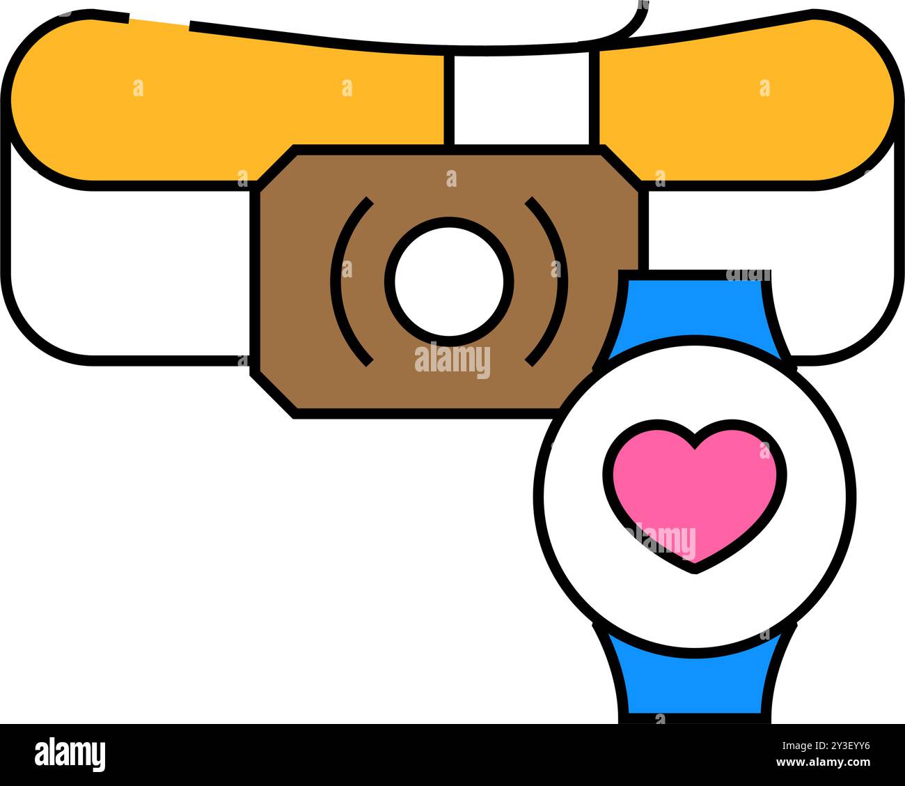 wearable fitness tech enthusiast icon color illustration Stock Vector ...